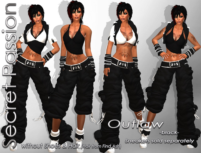 Second Life Marketplace Sp Outlaw Baggy Pants Black